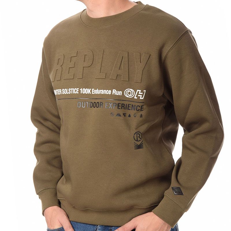 Replay Duks Garment Dyed Organic Cotton Fleece Za Muškarce — Bazzar.rs