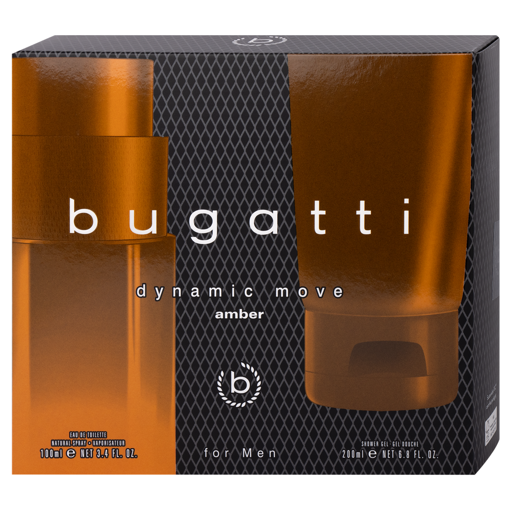 Bugatti Dynamic Move Amber poklon set (edt 100 ml + SG 200 — Bazzar.hr