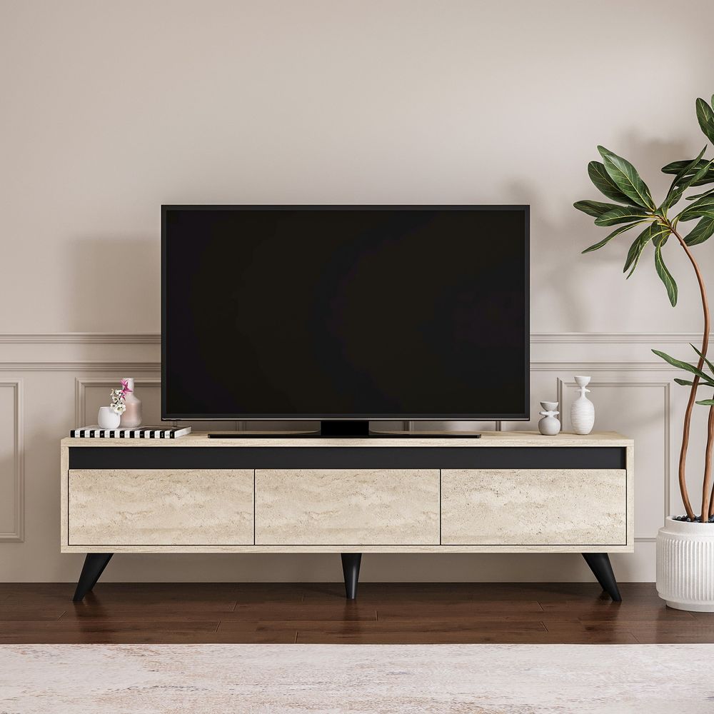 Century Travertine Anthracite TV Stand — Bazzar.rs