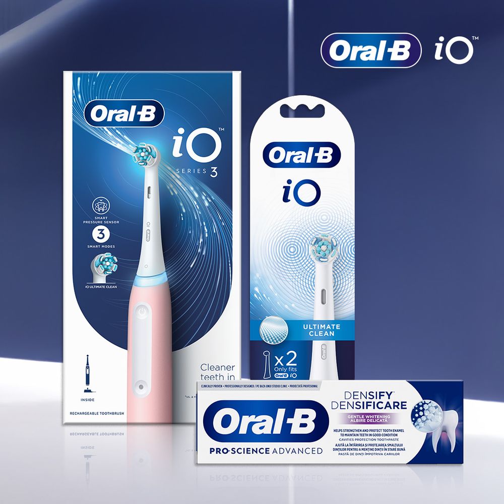 Oral-B - iO3 Pink Električna četkica + Zamenski nastavci — Bazzar.rs