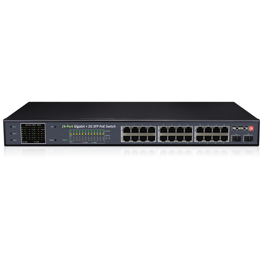 Provision Isr 24-portni Giga PoE Switch 370W+2 SFP — Bazzar.rs