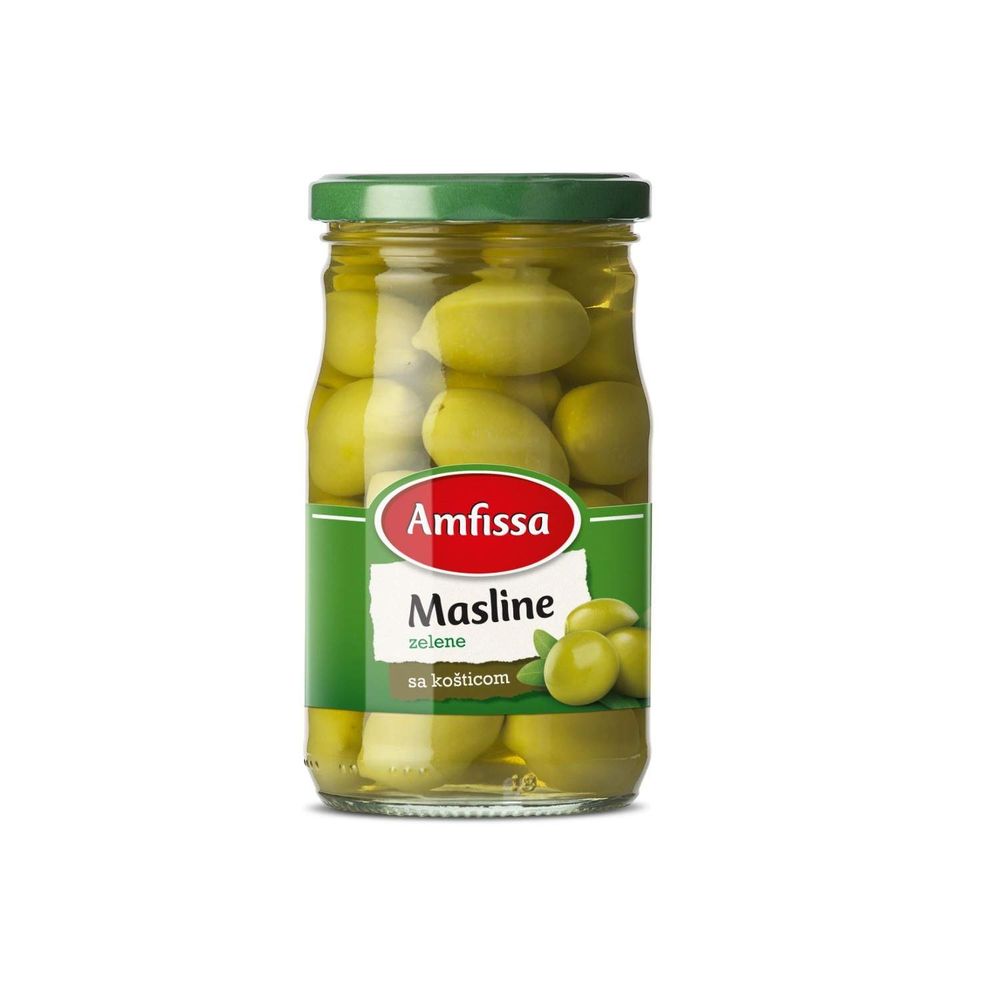 Amfissa Masline zelene sa košticom 300g — Bazzar.rs