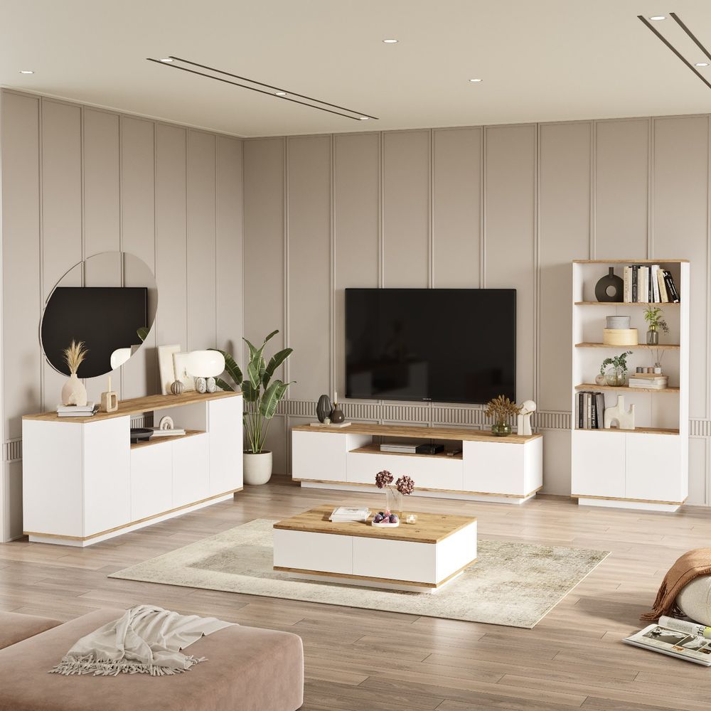 Hanah Home FR19-AW Atlantic Pine White Living Room — Bazzar.rs