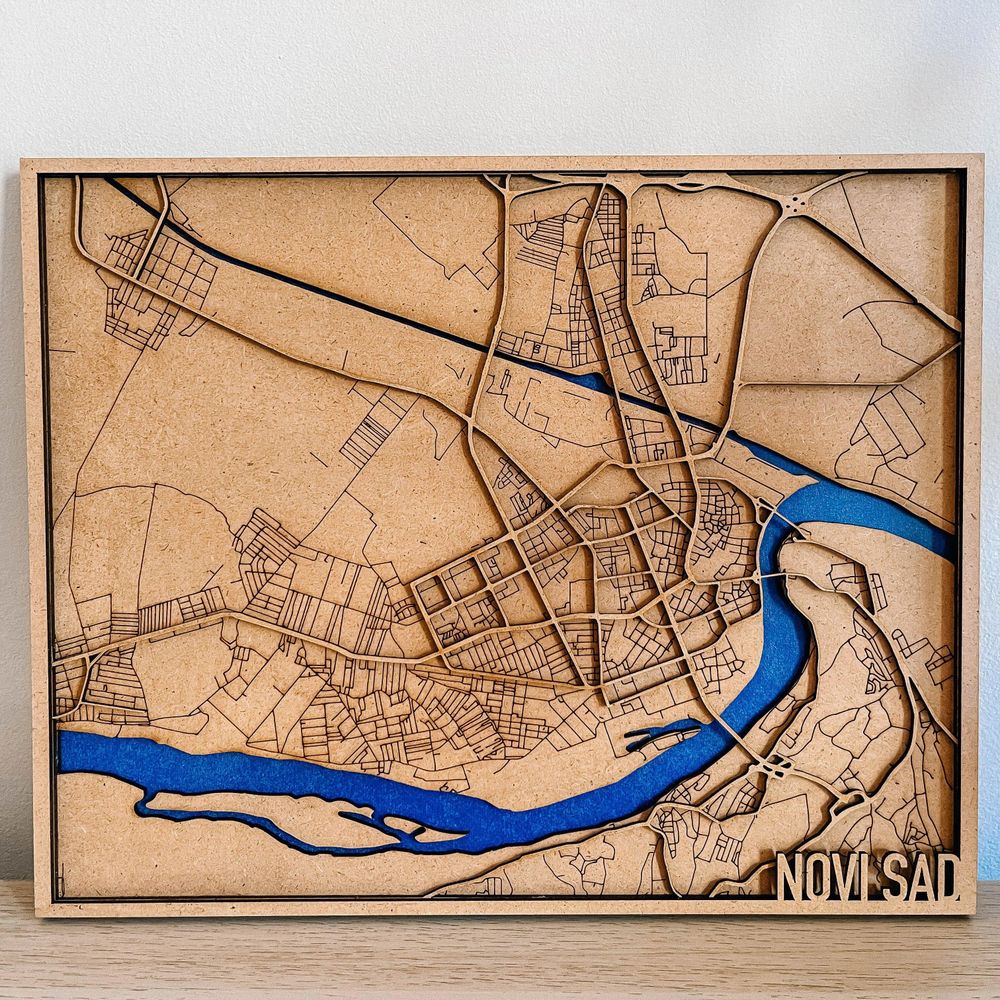 3D mapa grada "Novi Sad" (Braon) — Bazzar.rs