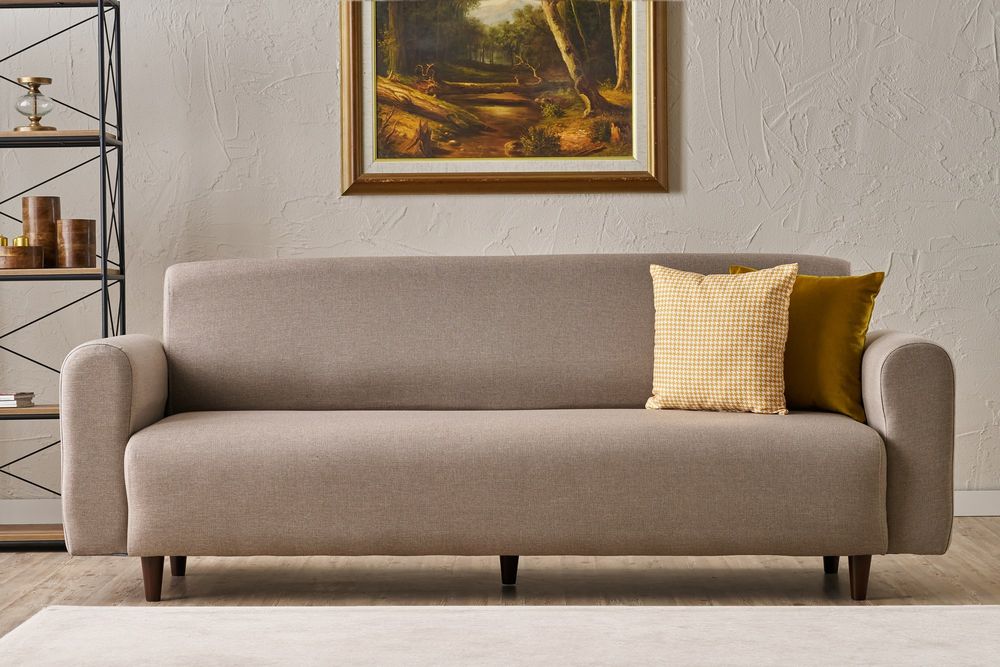 Noya Linen - Krem Sofa za Tri Osobe — Bazzar.ba