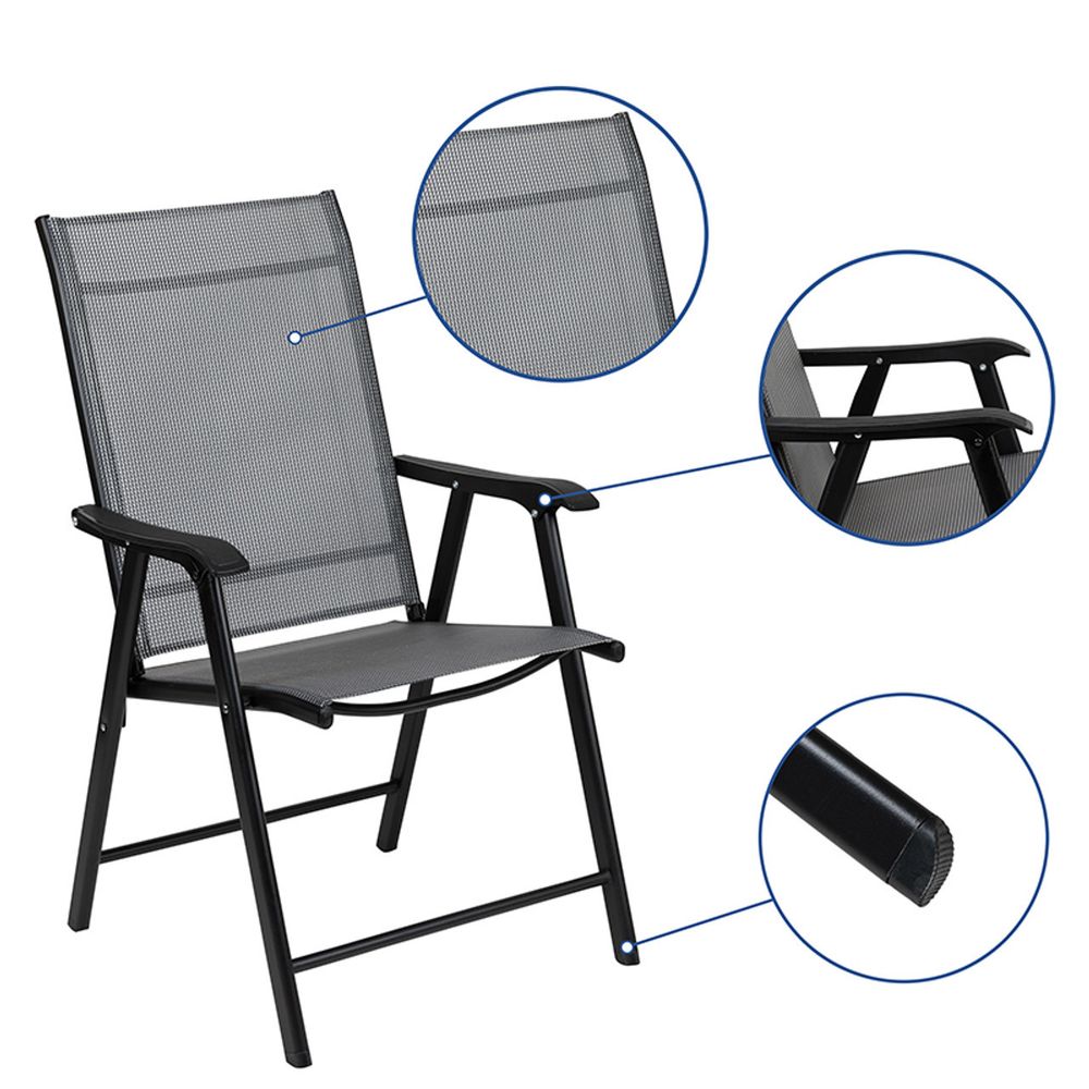 Vrtna stolica crna 57x67x94 cm — Bazzar.ba