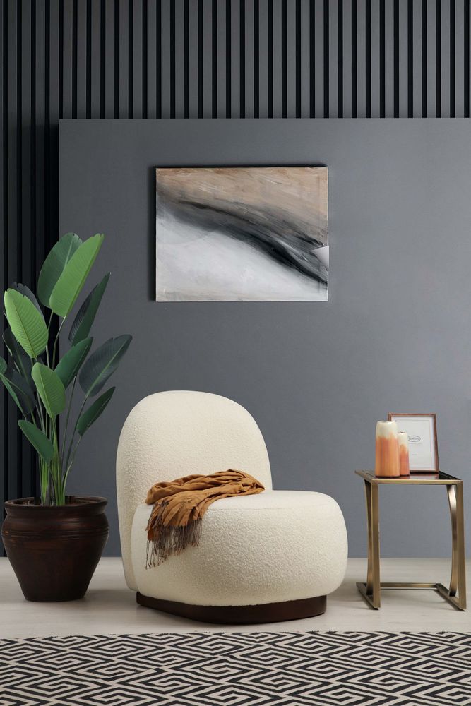 Atelier Del Sofa Tina - Fotelja Bouclet White — Bazzar.rs