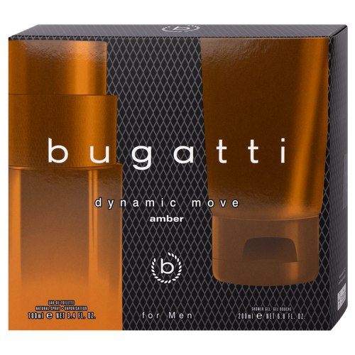Bugatti Dynamic Move Amber poklon set (edt 100 ml + SG 200 — Bazzar.hr