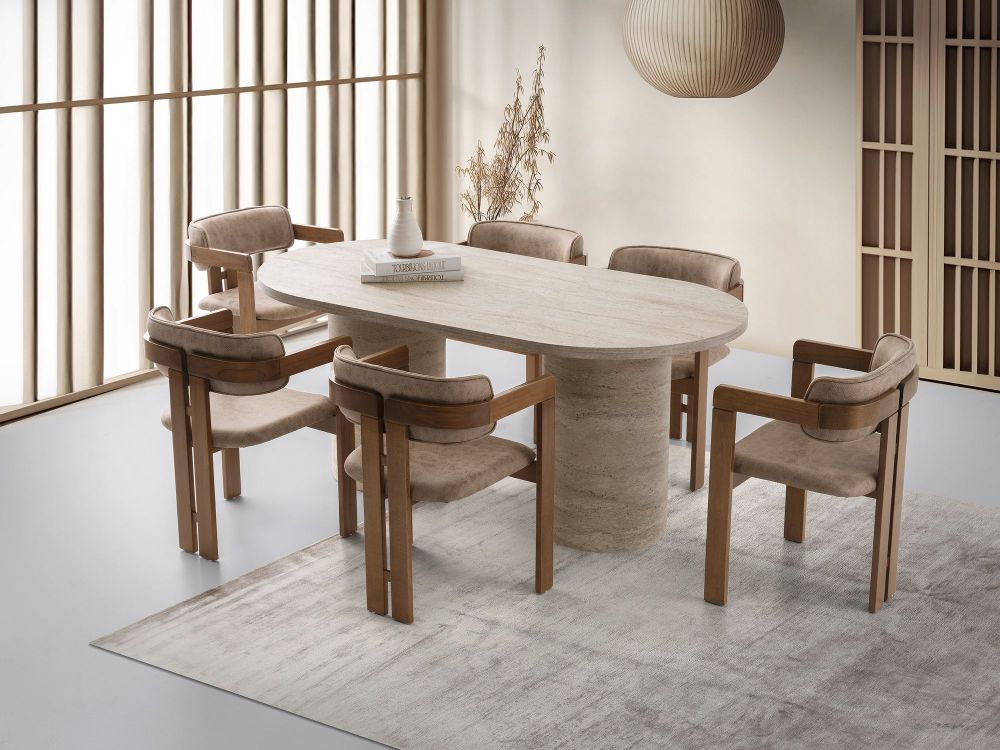 Hermes - 2921 Travertine Dining Table — Bazzar.rs