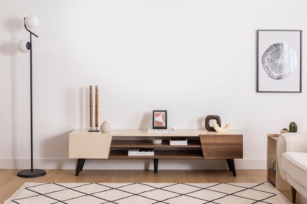 Clark Walnut Beige TV Stand — Bazzar.rs