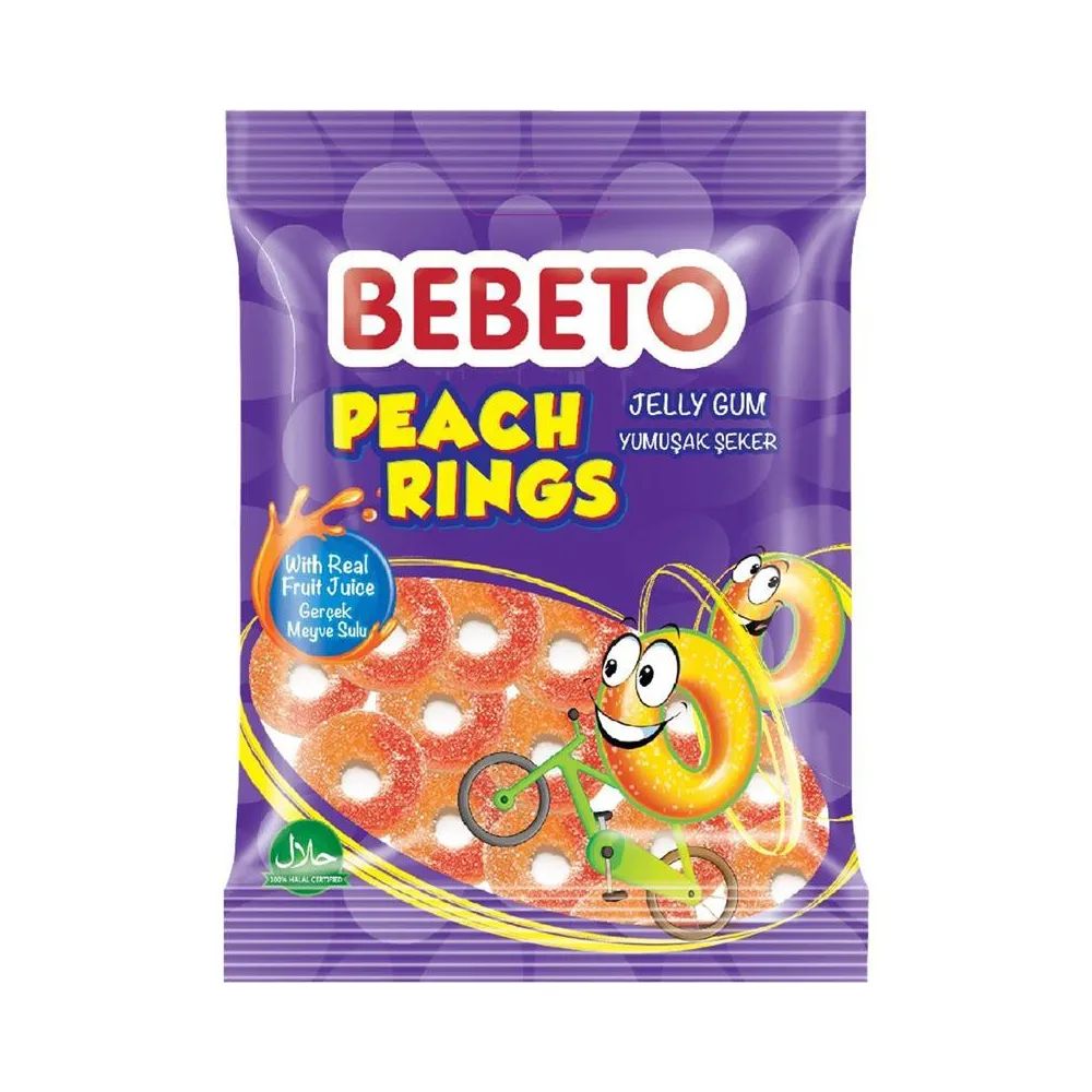 Bebeto gumeni bomboni Peach Rings 80g — Bazzar.hr