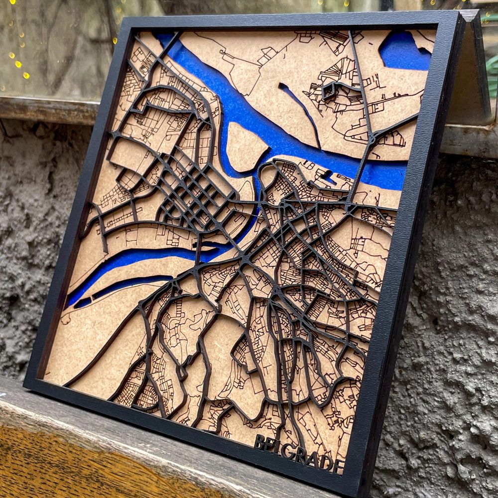 3D mapa grada "Belgrade" (Travel size ️) — Bazzar.rs