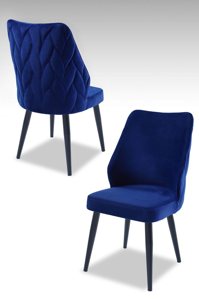 Pufi - Sax Blue, Black Sax Blue Black Chair Set (4 Pieces) — Bazzar.rs