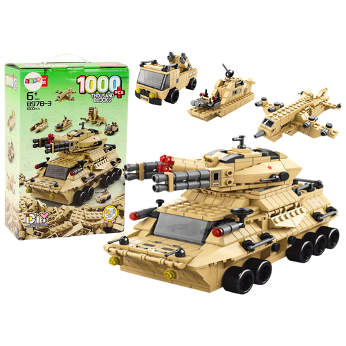 Kockice za slaganje vojnog tenka od 1000 elemenata - khaki — Bazzar.hr