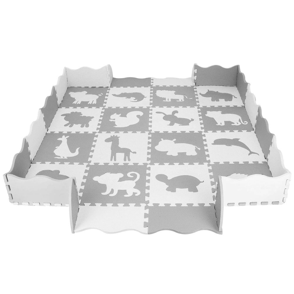 Pjenasta podloga puzzle 150 x 150 cm sivo-bijela — Bazzar.hr