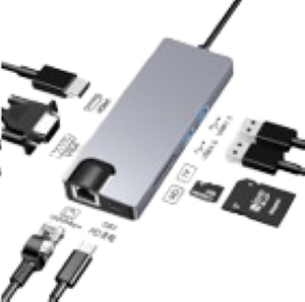 Stars Solutions Adapter USB-C na HDMI/VGA/USB/SD/TF/LAN/PD — Bazzar.rs