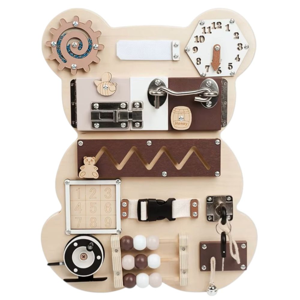 Kinder Home Drvena Montessori ploča Busy Board Bear — Bazzar.ba