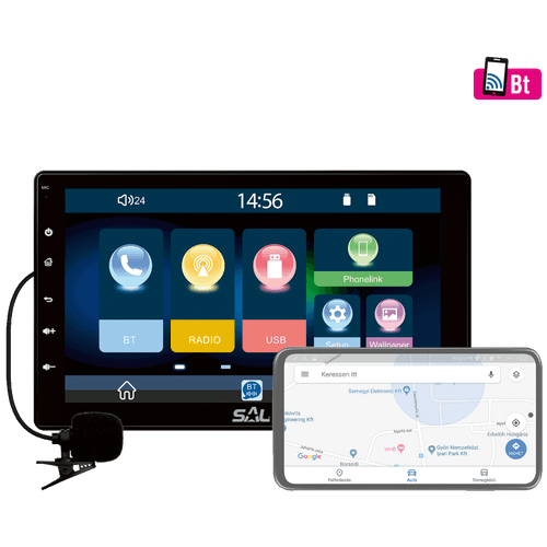 SAL Auto radio, 4 x 45W, 9" LCD Display, BT, USB, microSD — Bazzar.ba